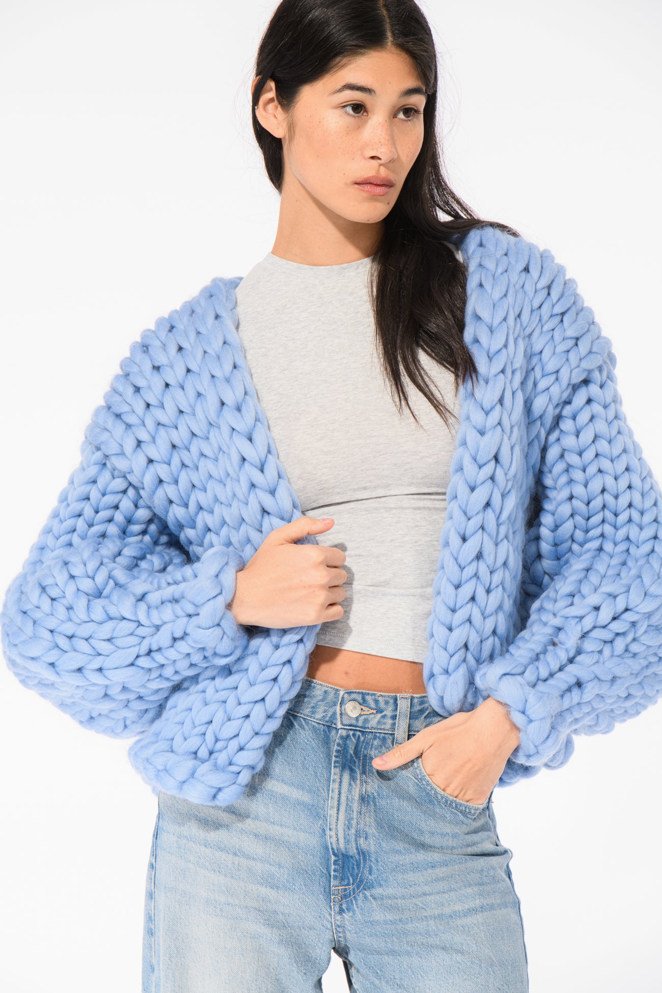 Blue Colossal Knit Cardigan | Hope Macaulay